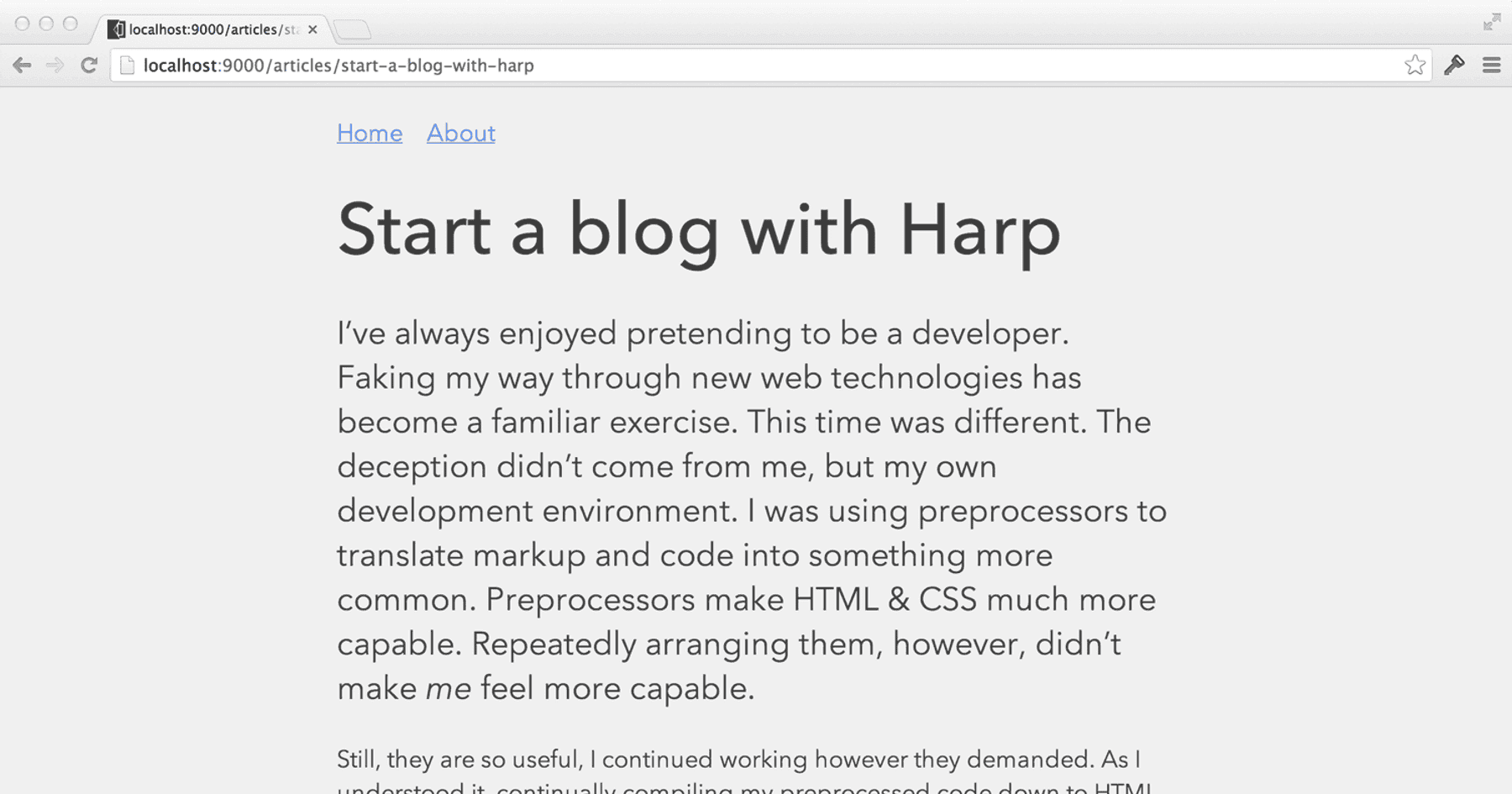 Start a blog with Harp · Kenneth Ormandy
