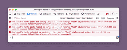Investigating OTS parsing errors, when you made the font · Kenneth Ormandy